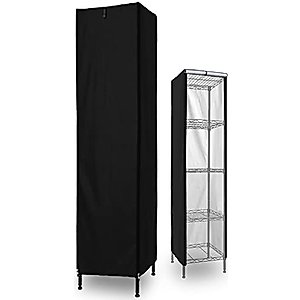 Sealcover 5 Tier Wire Shelving Cover, Black High Density Rack Cover W16*D16*H59, Storage Shelf Wire Cover, Storage Rack Cover Used to Cover Sundries.