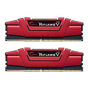 G.SKILL Ripjaws V Series (Intel XMP) DDR4 RAM 32GB (2x16GB) 2400MT/s CL15-15-15-35 1.20V Desktop Computer Memory UDIMM - Red (F4-2400C15D-32GVR)