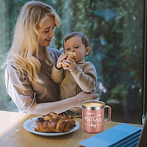 Gtmileo Mothers Day Gifts for Mom, Happy Mothers Day Stainless Steel Insulated Coffee Mug, Mom Gifts from Daughter Son, Birthday Christmas Gifts for Mom New Mom Mom to Be Mother Women(12oz, Rose Gold)