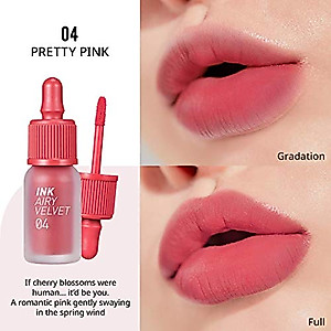 Peripera Ink Airy Velvet Lip Tint, Liquid Lip (0.14 fl oz, 004 PRETTY PINK)