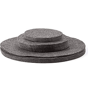 Yolispa Felt Plate Protectors China Storage Dividers Universal Storage Dividers Protectors for Protecting and Stacking Your Cookware 24 Pcs and 3 Different Size (6-9.8",12-5.9",6-4.5")