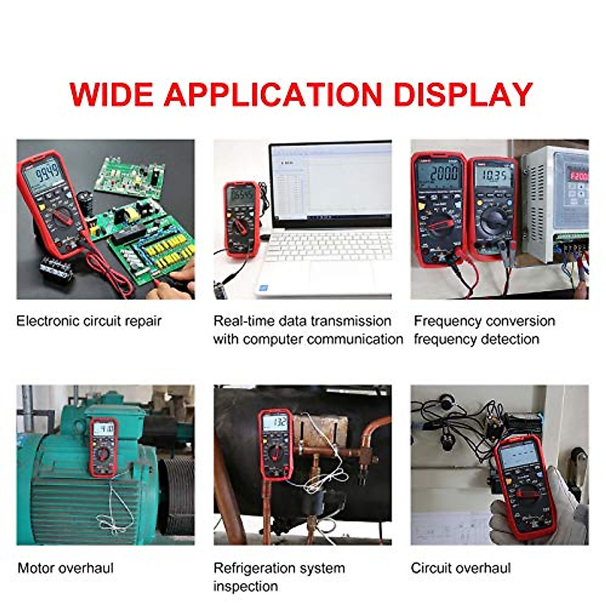 UNI-T UT61E+ 1000V 20A Digital Multimeter 22000 Counts Display NCV hFE Auto Range True RMS AC/DC Voltage Current Resistance Capacitance Tester