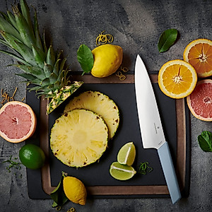 Victorinox Swiss Modern Chef's Knife - Kitchen Knife for Cutting Meat, Fruit & Vegetables - Premium Kitchen Accessories - Blue Handle, 8"