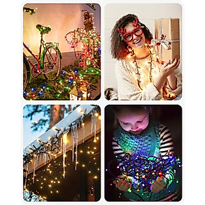 Acina 2 Pack Each 250 LED 85FT 8Modes Solar Powered String Lights Outdoor Waterproof, Solar Christmas Tree Lights Green Wire for Birthday Party Wedding Garden Patio Yard(Warm White & Multiple Colors)