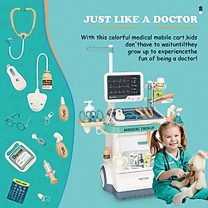 Deluxe Doctor Kit for Kids - 24 Piece Pretend Medical Station Toy Set with Play Stethoscope and Medical Instruments - Perfect Role Play Gift for Toddlers and Young Children