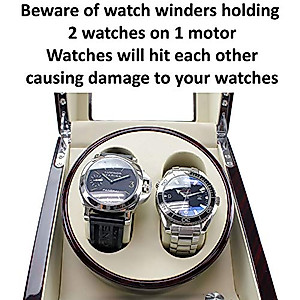 Heiden Monaco Double Watch Winder in Black Leather - Battery Powered or AC Adapter