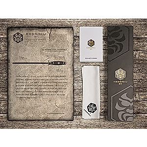 KESSAKU Sharpening Honing Rod - 10 inch - Dynasty Series - High Carbon Stainless Steel - G10 Garolite Handle