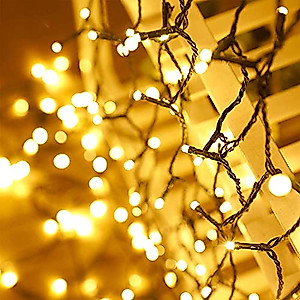 Solar String Lights, 100 LED 39ft LED String Lights Waterproof, 8 Modes, for Home Garden Patio Halloween Party Xmas Trees Decorate，Warm White，Pack of 2