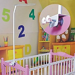 Cdycam Baby Infant Toddler Bed Dome Cots Mosquito Netting Hanging Bed Net Mosquito Bar Frame Palace-Style Crib Bedding Set (White Stand Only)