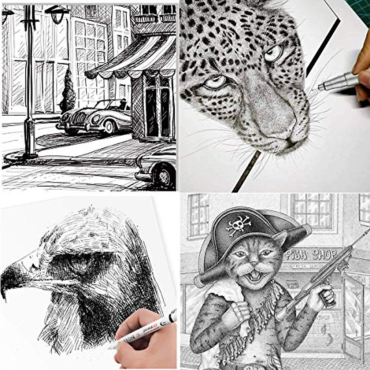 Fhyhej 12/Set,Black Precision Micro Line Pens,Apply toTechnical,Drawing,Office Documents, Scrapbooking,Technical Drawing,Ultra Fine Point Drawing Pen Set