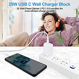 25W Samsung Super Fast Charger Block for Samsung Galaxy A14 5G/A23/A13/S21 FE/S23/A04S/S22/A03s/A53/Z Fold4/Z Flip4/A32/A73,Pixel 7 Pro/6a/5XL/4,Moto G,6FT 60W Type C Android Phone Fast Charging Cable