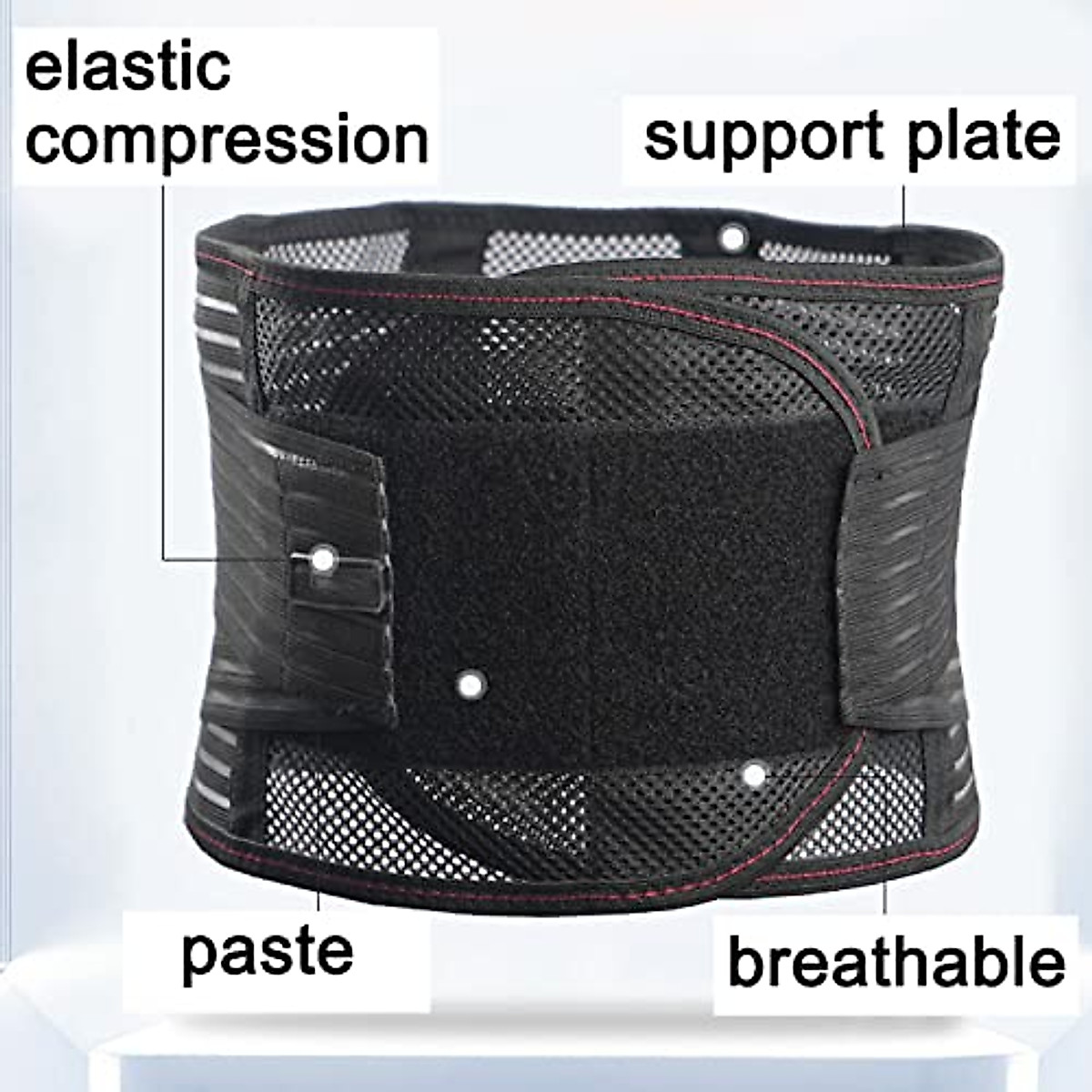 HFSKJWI Lightweight Back Brace with 2 Support Plates for Lower Back Pain Relief,Breathable Mesh Material with Dual Lumbar Pads,Adjustable Lumbar Support Brace for Men Women,XL