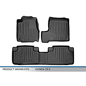 MAXLINER Floor Mats 2 Row Liner Set Black for 2007-2011 Honda CR-V