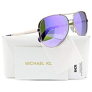 Michael Kors MK5004 Chelsea Aviator Sunglasses ,womens,Rose Gold w/Purple Mirror (1003/4V) MK 5004 10034V 59mm Authentic
