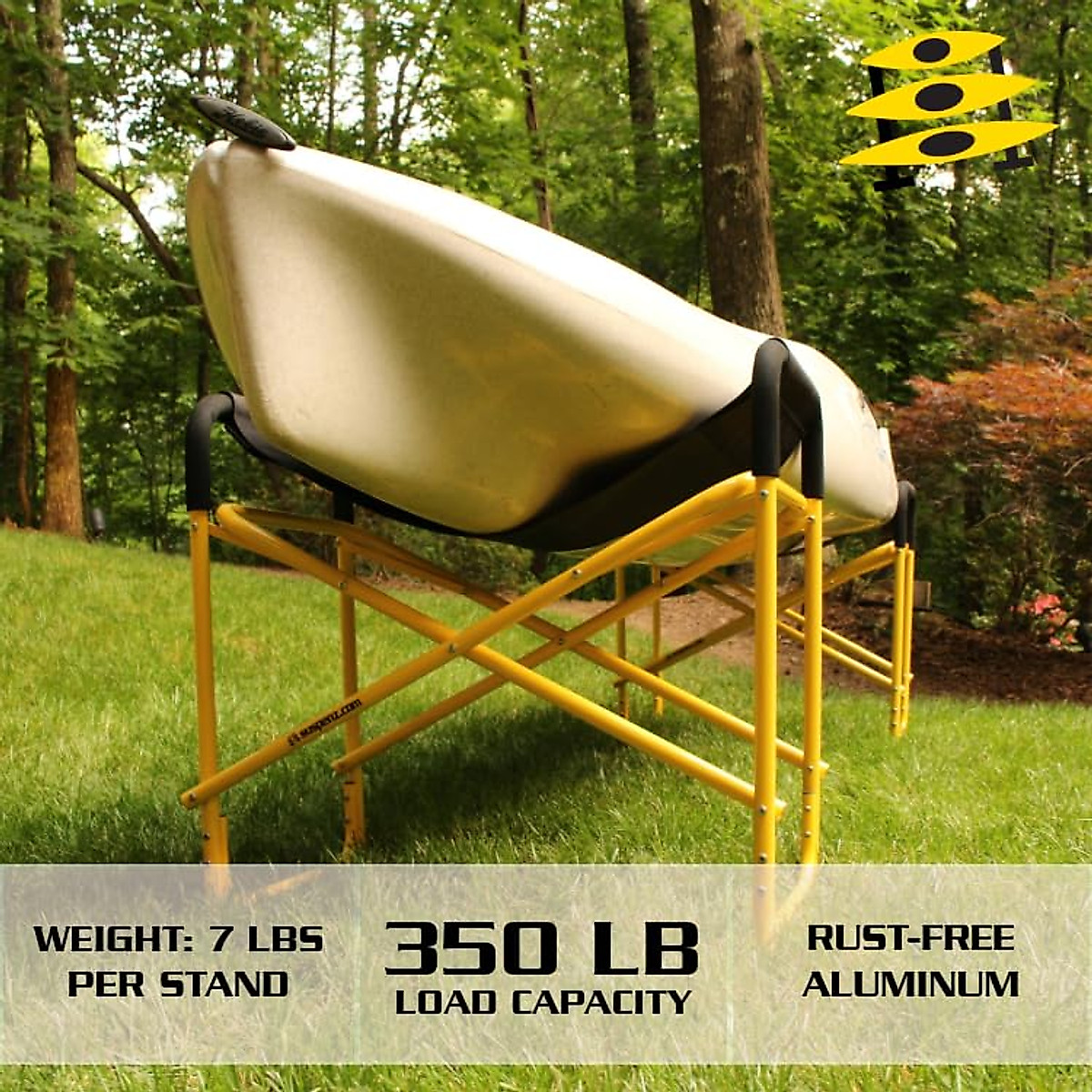 Suspenz Kayak Canoe Stands Foldable, Portable, Big Catch Super Duty Work Stations with Slings, Model (55-0130)