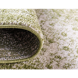 Unique Loom Bromley Collection Area Rug - Midnight (7' 10" x 11' Rectangle, Green/ Ivory)