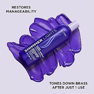 Clairol Professional Shimmer Lights Purple Conditioner, 16 fl. Oz Neutralizes Brass & Yellow Tones For Blonde, Silver, Gray & Highlighted Hair Packaging May Vary, Pack of 1
