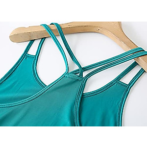 CHUNG Women Camisole Top Shorts Bottom Pajamas Set Loungewear Sleepwear Tank Cross Back,GreenSloth,XL