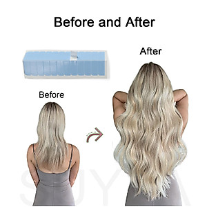 SUYYA 60 Pieces Hair Extension Tape Tabs Double Sided Extension Tapes for Replacement 4cm x0.8cm (Blue)