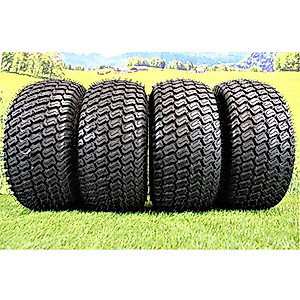 Matte Black Wheels with 18x9.50-8 4 Ply Turf Tires for Golf and Lawn and Garden Equipment (Set of 4)