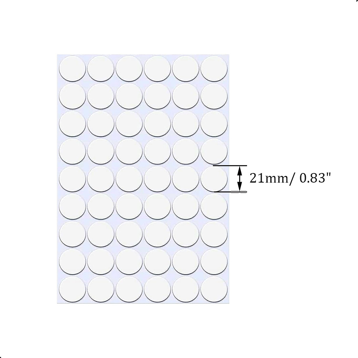 ZXUEZHENG Self-Adhesive Screw Hole Stickers,2-Table 54 in 1 Self-Adhesive Screw Covers Caps Dustproof Sticker 21mm White
