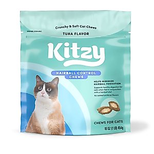 Amazon Brand - Kitzy Hairball Control Crunchy and Soft Natural Cat Chews, Tuna, 16 oz