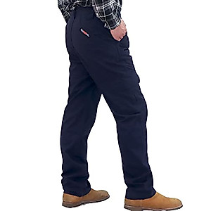 BOCOMAL Men's FR Cargo Pants Fire Resistant Pants Midweight 7.5oz Navy (7 Pockets) Multi-Pockets FR Pants