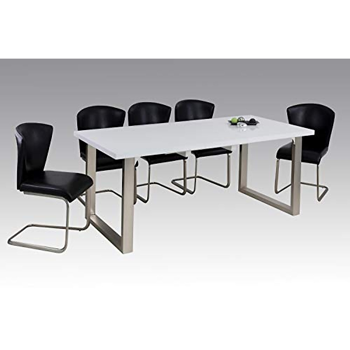 Inspirer Studio® Roman Extendible Dining Table Pedestal Table MDF High-Gloss White (Table ONLY)