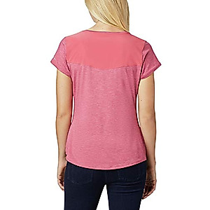 Columbia Women's Place to Place Ii Short Sleeve Tee, Rouge Pink Heather, Medium