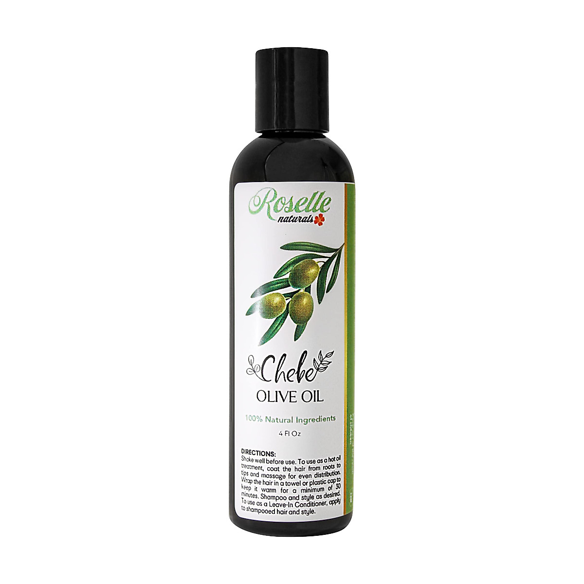 Roselle Naturals Chebe Oil for Hair Growth Made in USA - Chebe Olive Oil Chebe Powder Hair Oils for Hair Growth, Chebe Hair Oil, Chebe Hair Growth Oil, Chebe Leave In Conditioner for Strong Hair, 4 oz