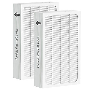 Ganteny Classic 400 Series HEPA Particle Filter Replacement Compatible with Blueair 400 Series Air Cleaner Purifier, for 400PF, 401, 401PF, 410B, 402, 403, 405, 410 450E, 455 and 455EB, 2 Pack
