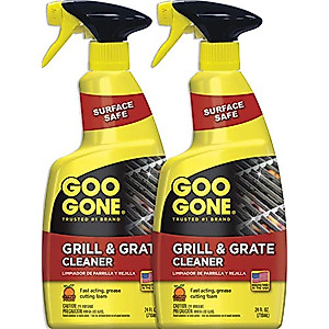 Goo Gone Grill and Grate Cleaner Spray (2 Pack) Cleans and Degreases BBQ Cooking Grates and Racks, Pellet and Electric Smokers- 24 Ounce