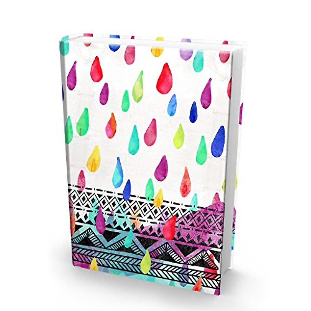 Book Sox Fabric Jumbo Book Covers - Watercolor Rain Drops Print and Magenta Solid (2 Items)