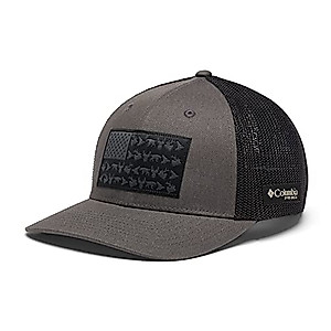 Columbia Unisex PHG Game Flag Mesh Ball Cap-High Crown, Grill/Black, XX-Large