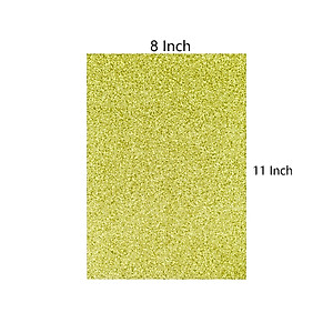 YZH Crafts Glitter Cardstock Paper,No-Shed Shimmer Glitter Paper,10 Sheets, DIY Party Deco, 8 Inch X 12 Inch, A4 Size (Gold)