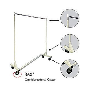 Heavy Duty 400lb Load Garment Clothing Z Rack - Rolling Garment Z Rack for Home, Retail Display, Durable Square Tubing, Commercial Grade Clothing Rack. Display Racks, Coat Rack Fixtures