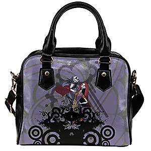 Fashion Women Crossbody Bag Shoulder Handbags Jack and Sally The Nightmare Before Christamas Print.