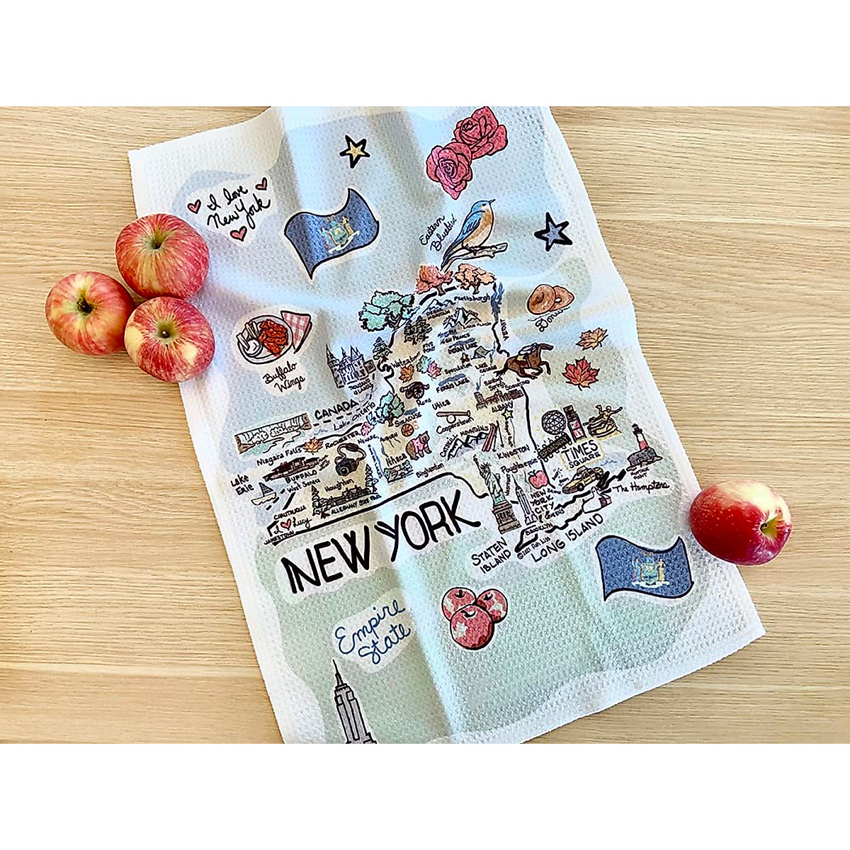 Fish Kiss® Alaska Map Dish Towel, Super Absorbent Kitchen Towel - 16" x 24, Alaska Map Tea Towel, Alaska Map Dish Cloth, Alaska Map Baby Burp Cloth, Alaska Map Bar Towel