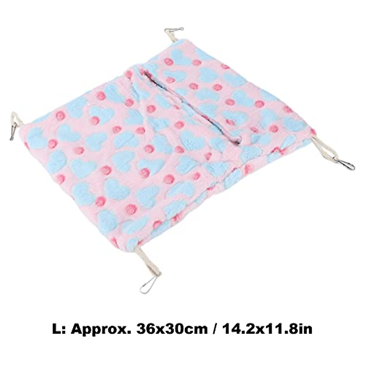 GLOGLOW Pet Hanging Hammock, Machine Washable Small Animal Hammock for Mice Hamsters Guinea Pigs Hedgehogs Squirrels for Running Relaxing Playing(L, Love Powder)