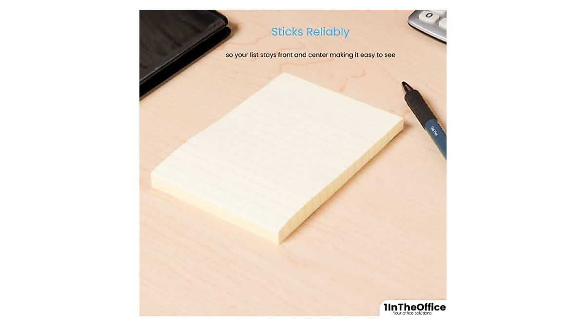1InTheOffice 4x6 Sticky Notes - 12 Pack Yellow Pads