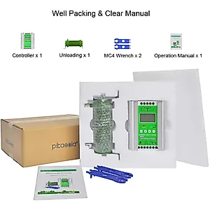 Pikasola 1400W 12/24v Battery Off Grid Controller Wind Turbine Solar Hybrid MPPT Charge Boost Controller with Unloader Suitable for 800w Wind Generator 600w Solar Panel System Controller
