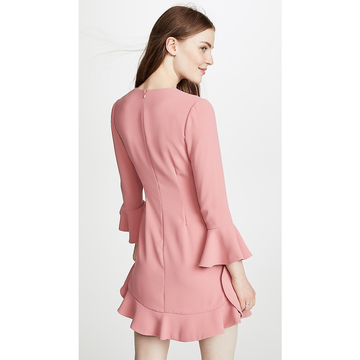 Jill Jill Stuart Women's Ruffle Hem Cocktail Dress, Rosewood, 8