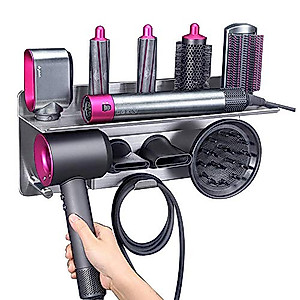 Floatant 2in1 Wall Mounted Stand Hair Dryer Holder for Dyson Supersonic Hair Dryer, for Dyson Airwrap Styler Organizer Storage Shelf Fits Curler Diffuser for Bathroom Bedroom Hair Salon Barbershop…