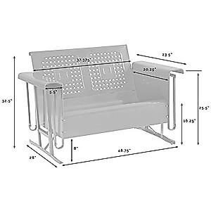 Crosley Bates Metal Gliding Patio Loveseat in Red