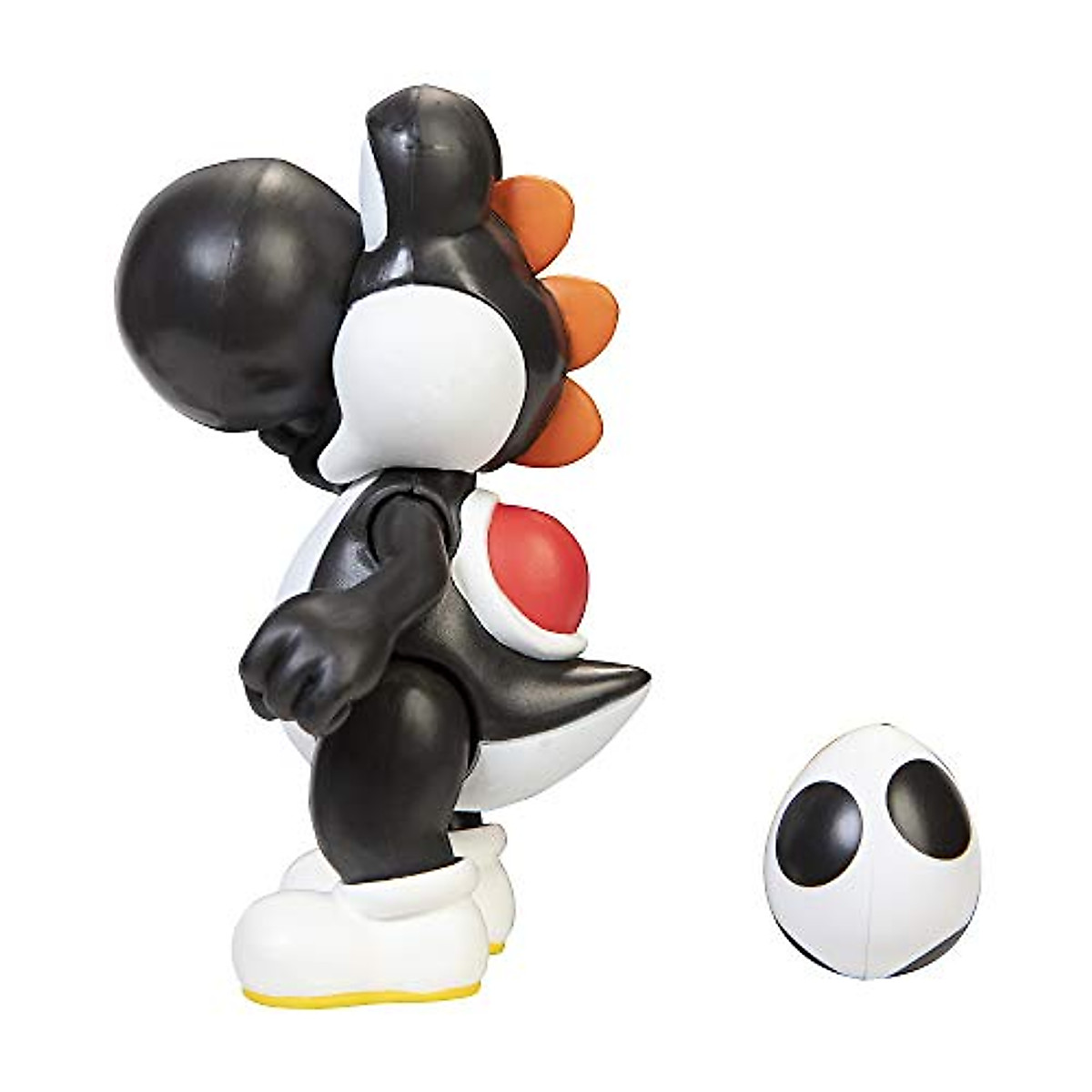 Super Mario Action Figure 4 Inch Black Yoshi Collectible Toy with Egg Accessory