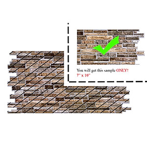 Sample for Display Purpose only. Retro-Art 3D Wall Panels, Stone Pebble in Beige Brown, PVC, 7" X 10", 001BF