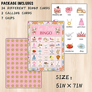 entdate Tea Party Bingo Game, Garden Tea Themed Bridal Shower Bingo Card for 24 Players, Tea Party Ideas, Family Friends Activities Supplies & Bridal Shower Decorations (001)