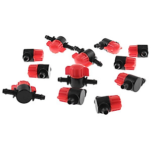 1/4 Inch Barb Shut-Off Valve DGZZI 12PCS Black Plastic Universal Drip Irrigation Tubing Coupling Valves for 1/4" Tubing, Drip Irrigation Switch