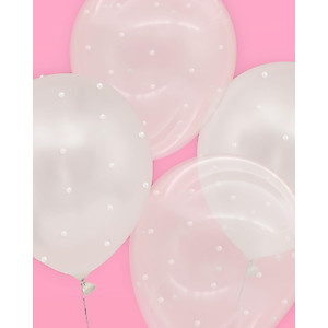 xo, Fetti Party Decorations Pearl Latex Balloons - 24 pk, 12" | Bachelorette Decorations, White and Clear Theme Birthday Party, Bridal Engagement Decor, Coquette Cute Supplies, Preppy Girl Baby Shower