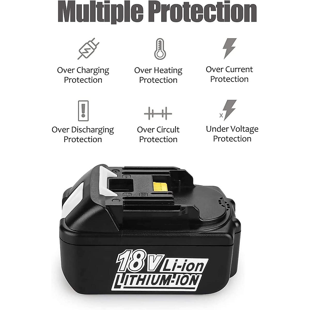 CNBY® 2X BL1850B 18V 5Ah + Charger DC18RC, Replace for Makita 18v Battery BL1850B BL1860B BL1830B, Kompatibel with Makita 18V